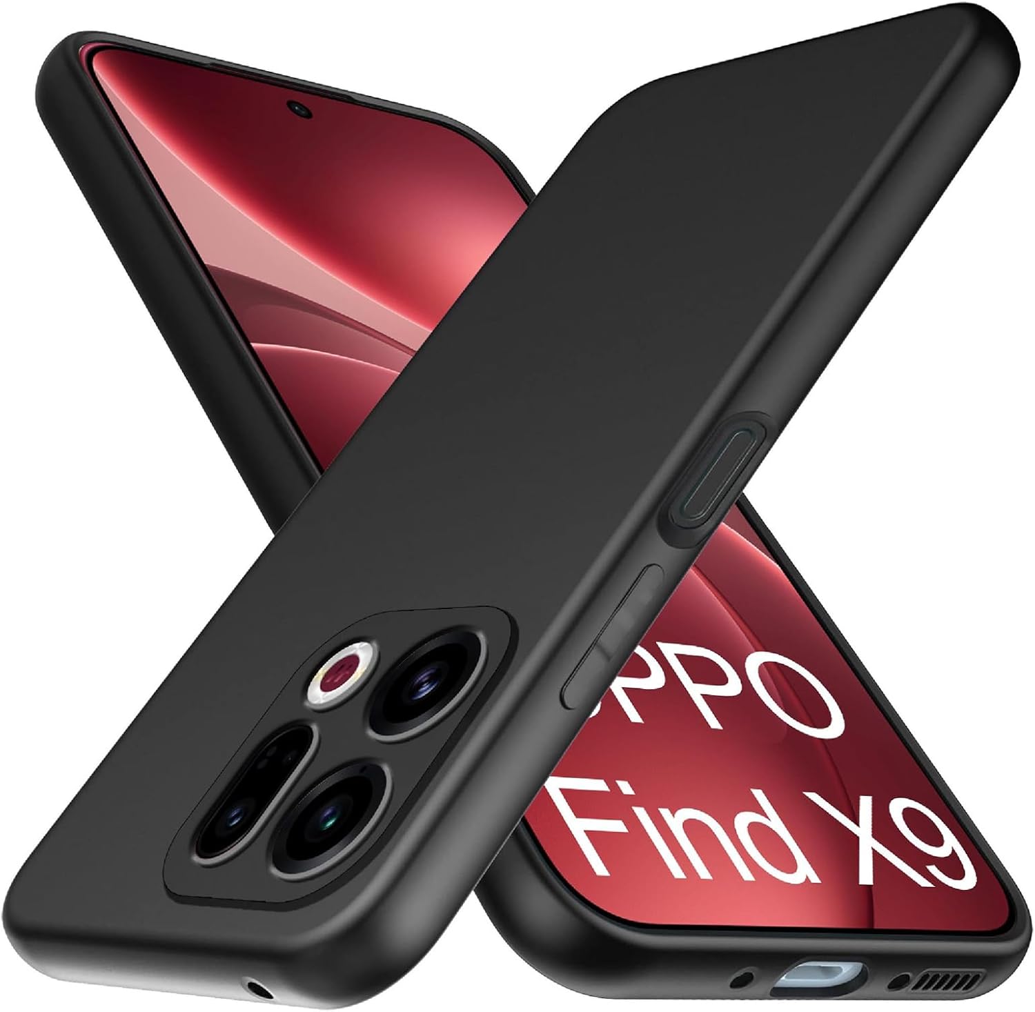 Oppo Find X9 / Find X9 Pro Case Matte Soft Black Gel Phone – YourGadget