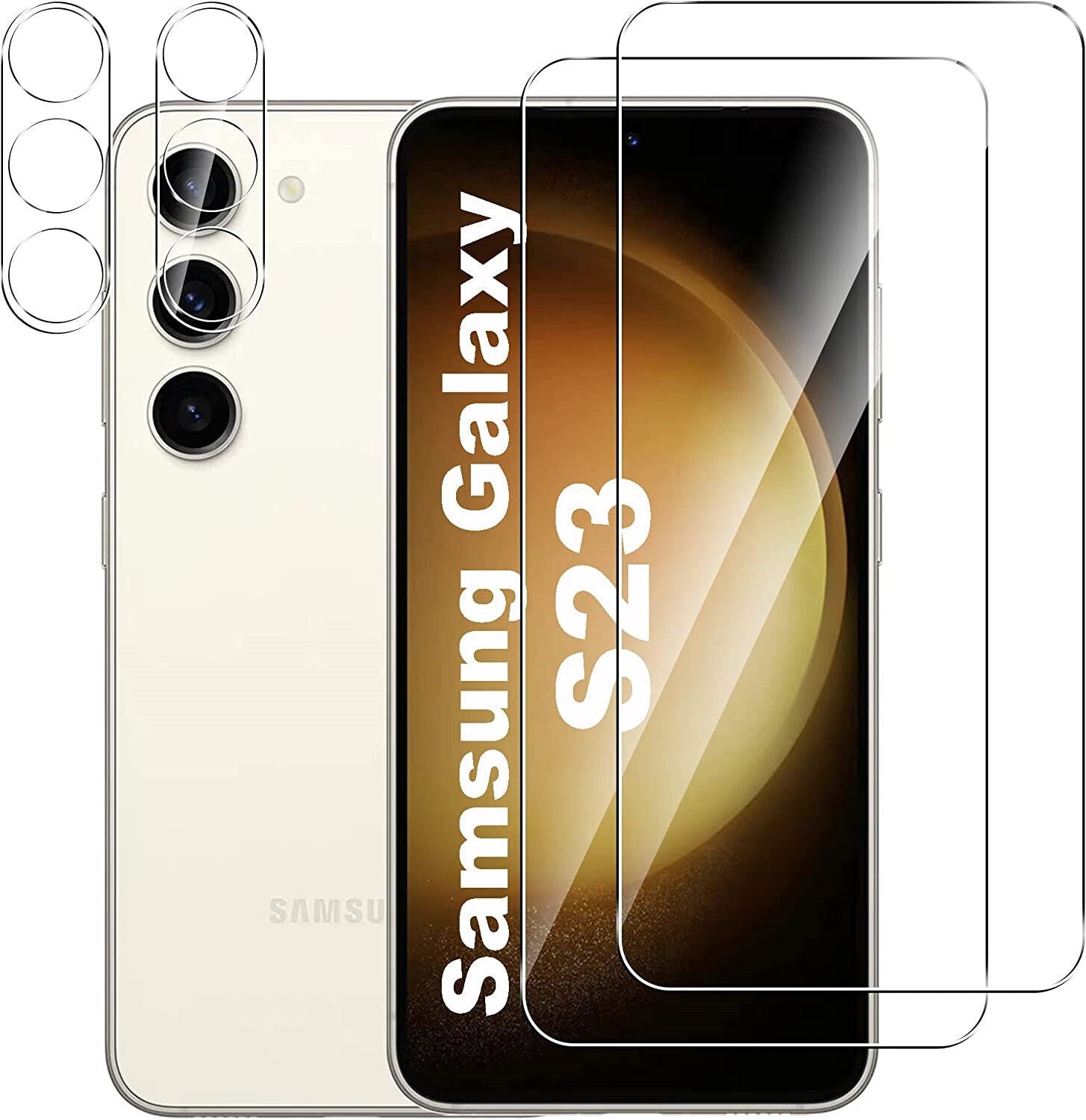 Samsung Galaxy S23 Tempered Glass Screen Protector & Camera lens Glass ...